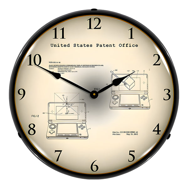 Collectable Sign and Clock 2011 Nintendo 3DS Patent Blueprint Backlit ...