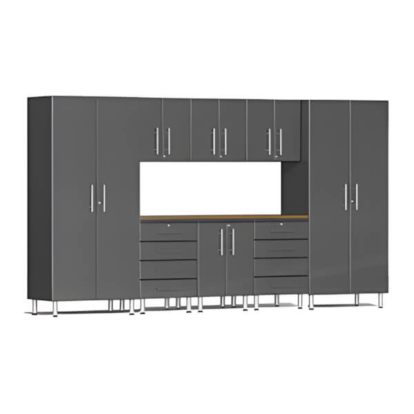 Ulti-MATE Garage 9-Piece Garage Cabinet Kit with Bamboo Worktop in ...