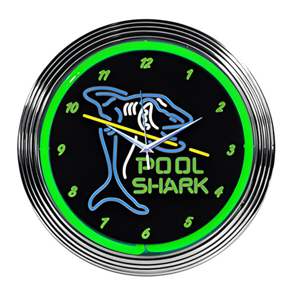 Neonetics 15-Inch Pool Shark Neon Clock | Garage Giant - Garage Giant