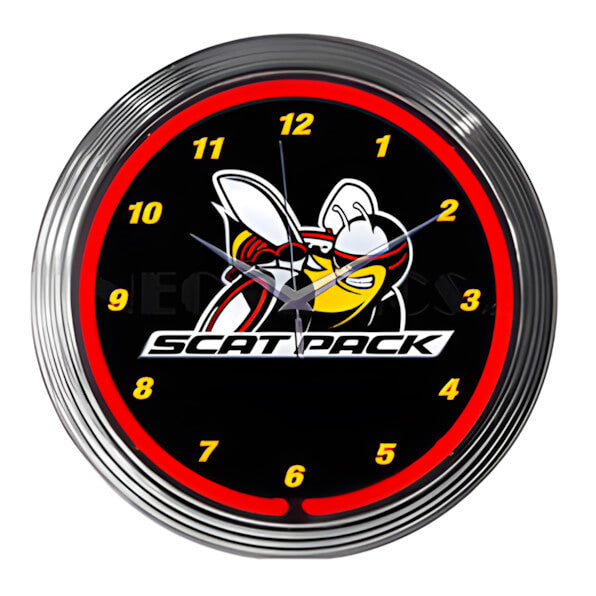 Neonetics 15-Inch Dodge Scat Pack Neon Clock | Garage Giant - Garage Giant