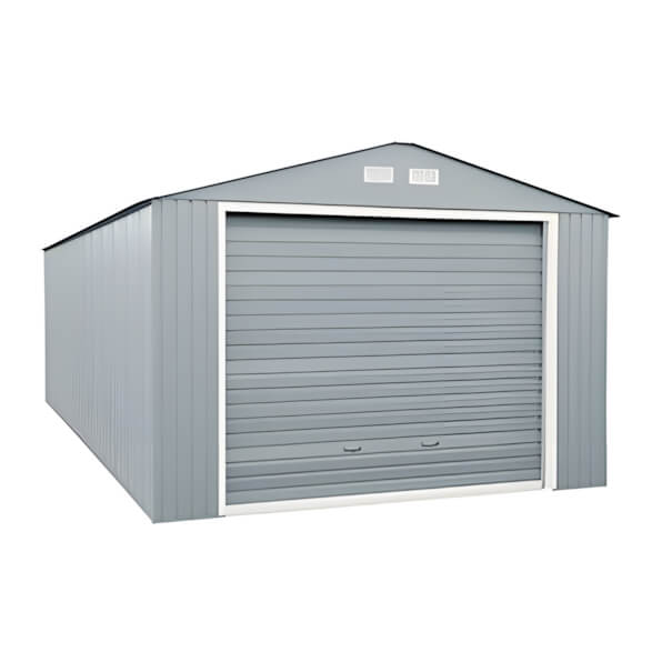 DuraMax Imperial 12' x 26' Metal Garage (Light Grey / White) | Garage ...