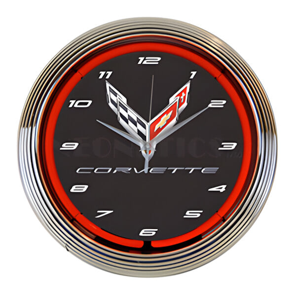 Neonetics 15-Inch Corvette C8 Neon Clock | Garage Giant - Garage Giant