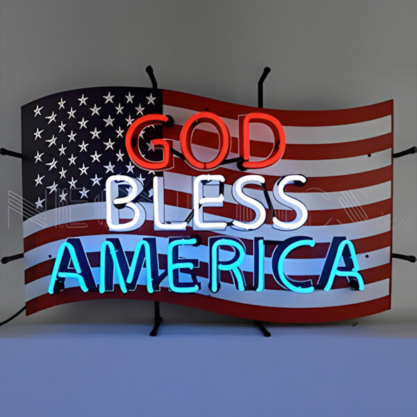 Neonetics God Bless America 30-Inch Neon Sign | Garage Giant - Garage Giant
