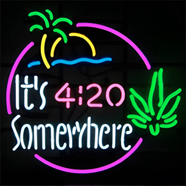 Neonetics It’s 4:20 Somewhere 23-Inch Neon Sign | Garage Giant - Garage ...