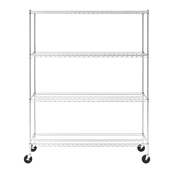 MonsterRax NSF 4-Tier Wire Shelving Rack with Wheels - 60x72x18-Inch ...