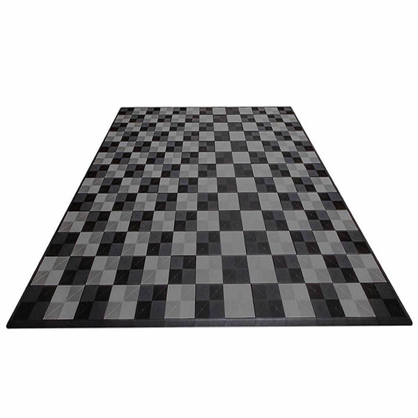 Swisstrax Double Car Garage Floor Mat In Ribtrax Pro Tiles (Checkered ...