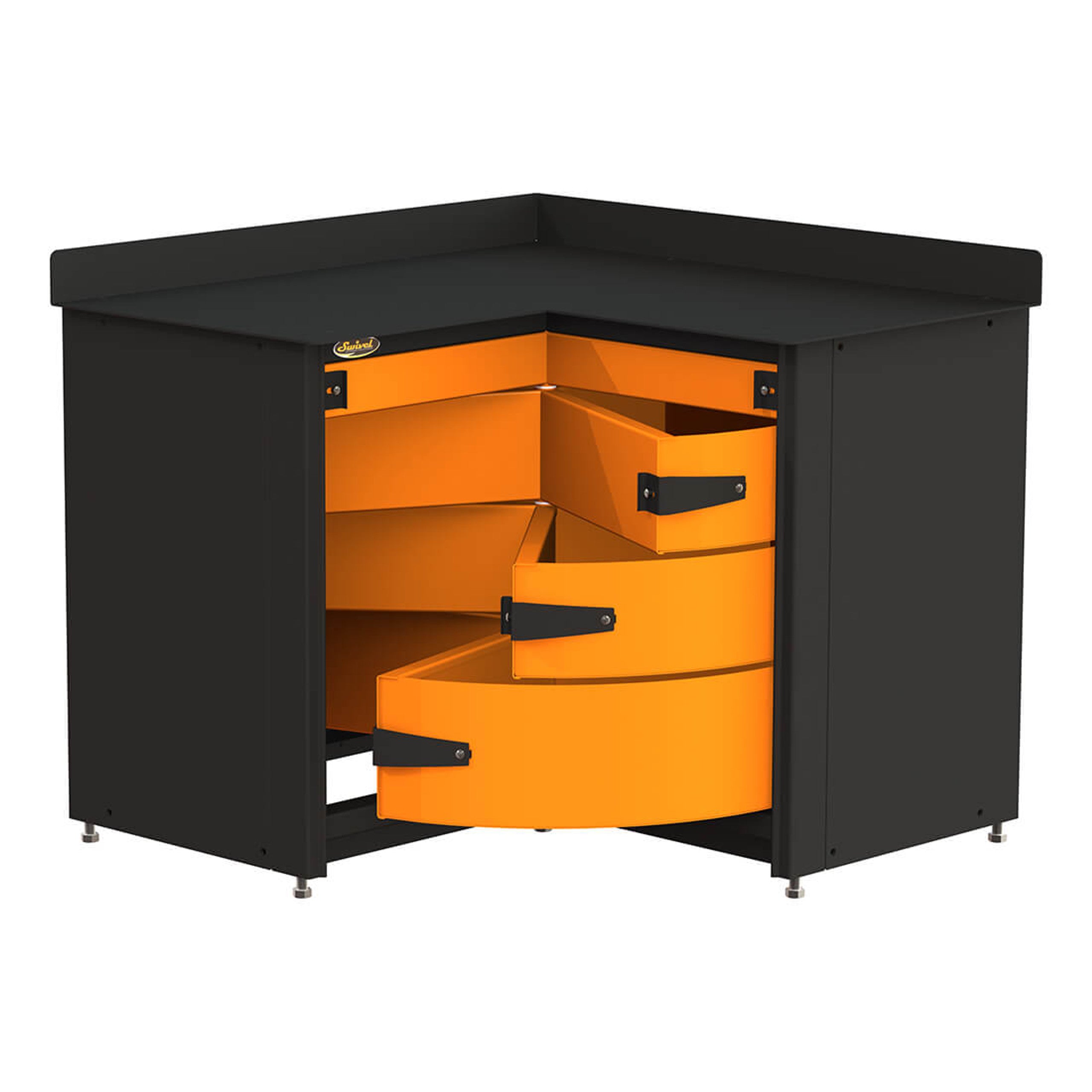 Swivel Storage Solutions Corner Workbench With Drawers - Garage Giant