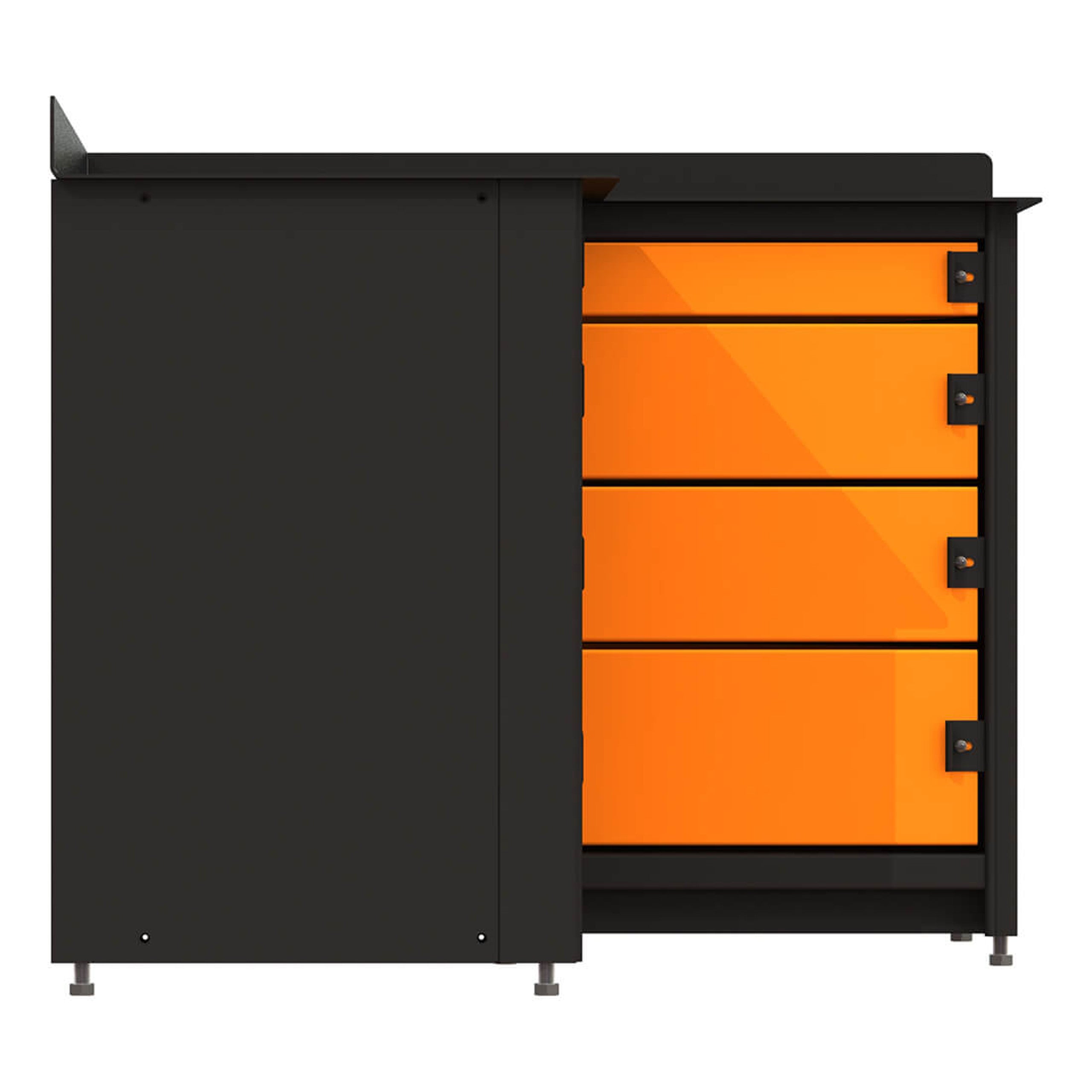 Swivel Storage Solutions Corner Workbench With Drawers - Garage Giant