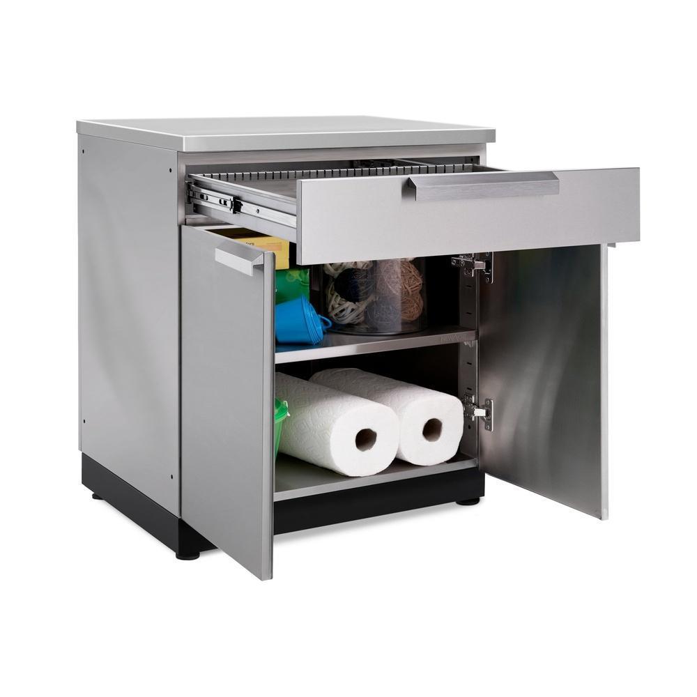 NewAge Outdoor Kitchen Cabinets Stainless Steel 32" 2-Door Split ...